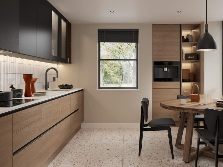 Handless Rails for Kitchen Doors in a Range of Colours